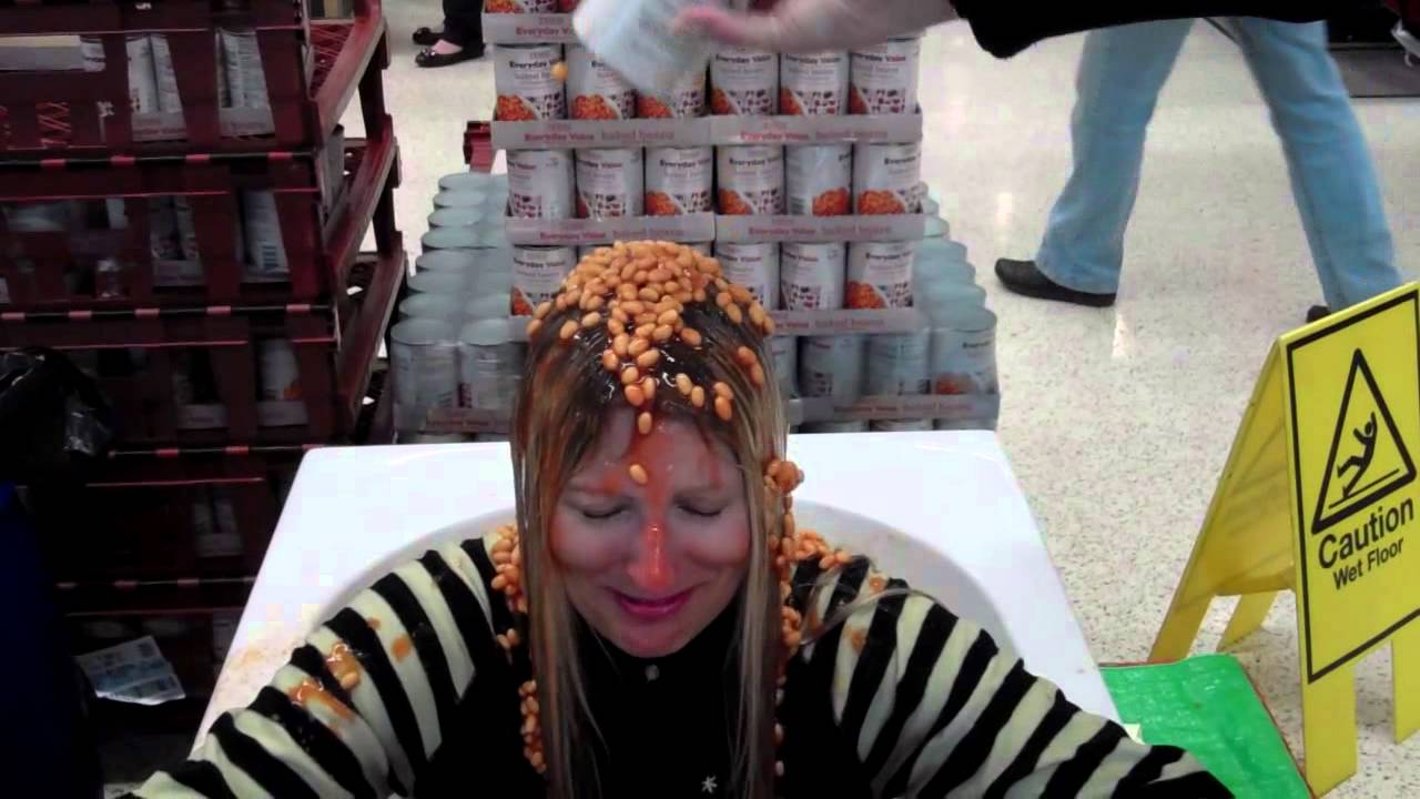 Tesco Staff Bath In Beans For Charity Perth Perthshire Scotland - YouTube