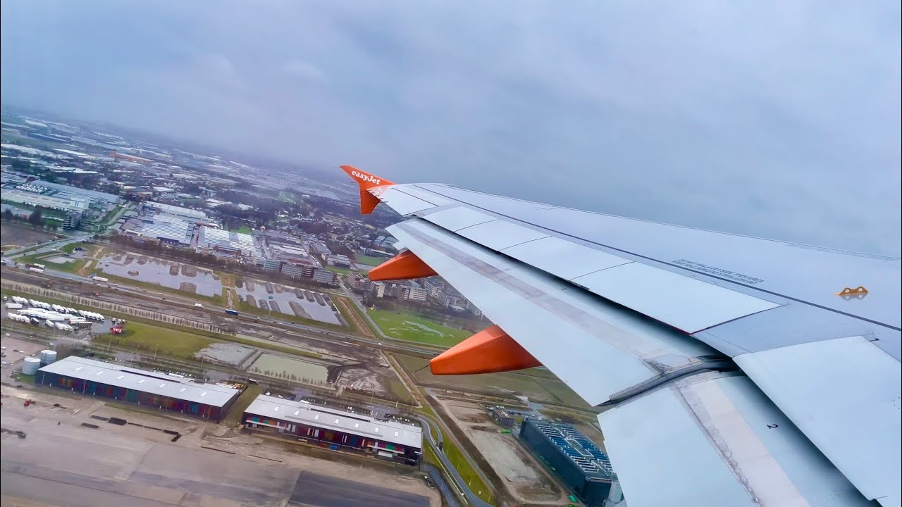 Rainy Departure from Amsterdam | easyJet A319 | 4K Resolution - YouTube