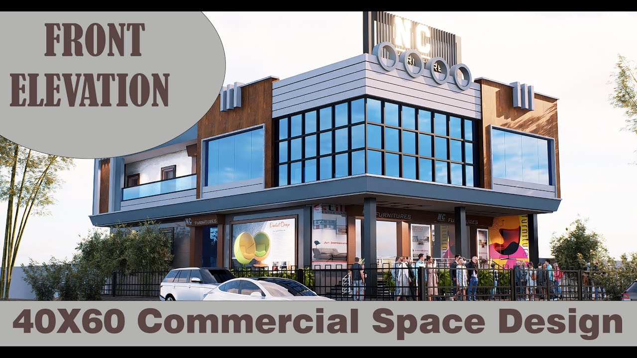 40X60 Commercial Space Design / front elevation design / ghar sansar ...