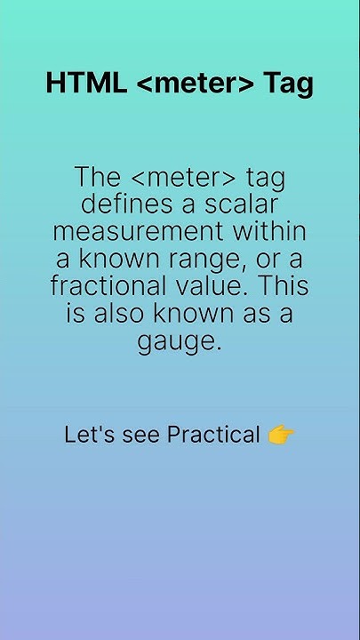 HTML meter tag 🔥/ CS Coding Hub #shorts #html - YouTube