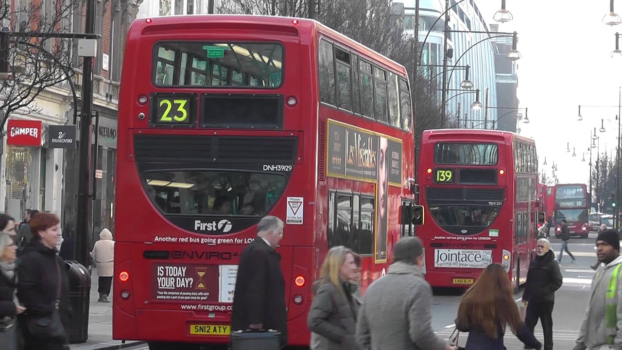 First Buses at work on route 23 in London's Oxford Street on 11th ...