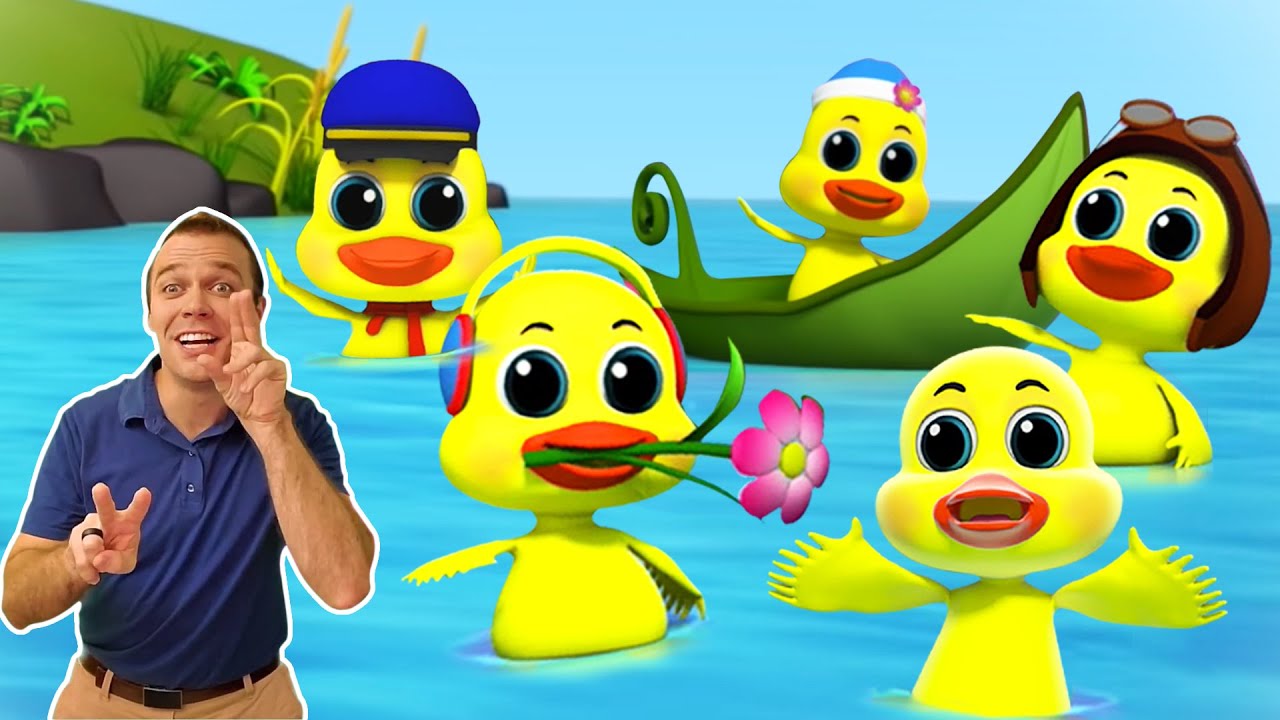 Five Little Ducks | Learn Sign with Nursery Rhymes | Sing Language For ...