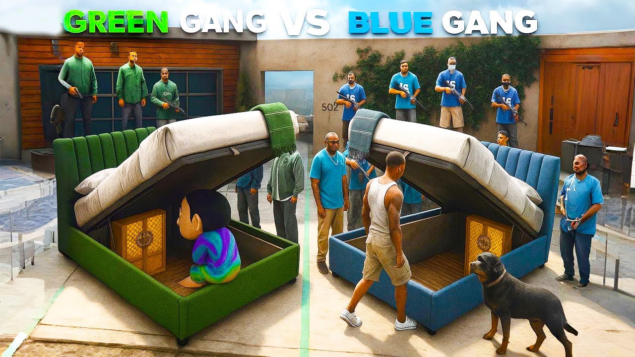 Shinchan Green Gang VS Franklin Blue Gang Two Gang Fight Franklin House ...