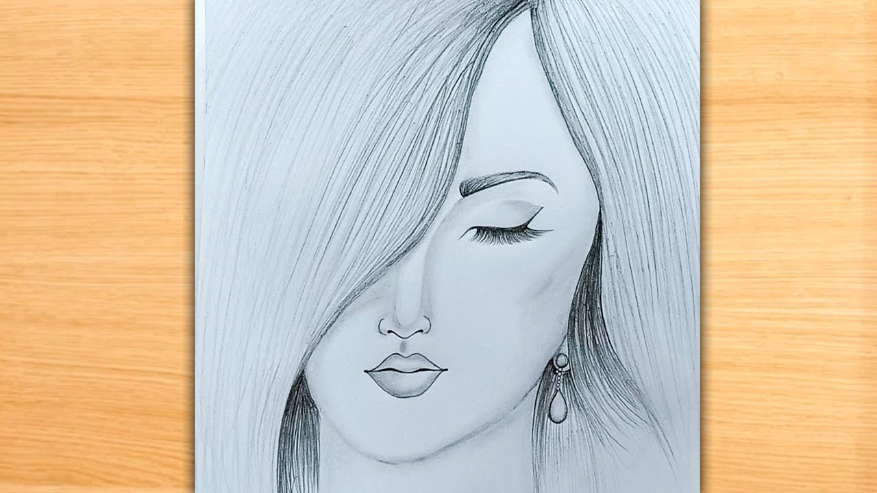 How to draw a girl step by step / Pencil Sketch drawing । Sagar Art ...