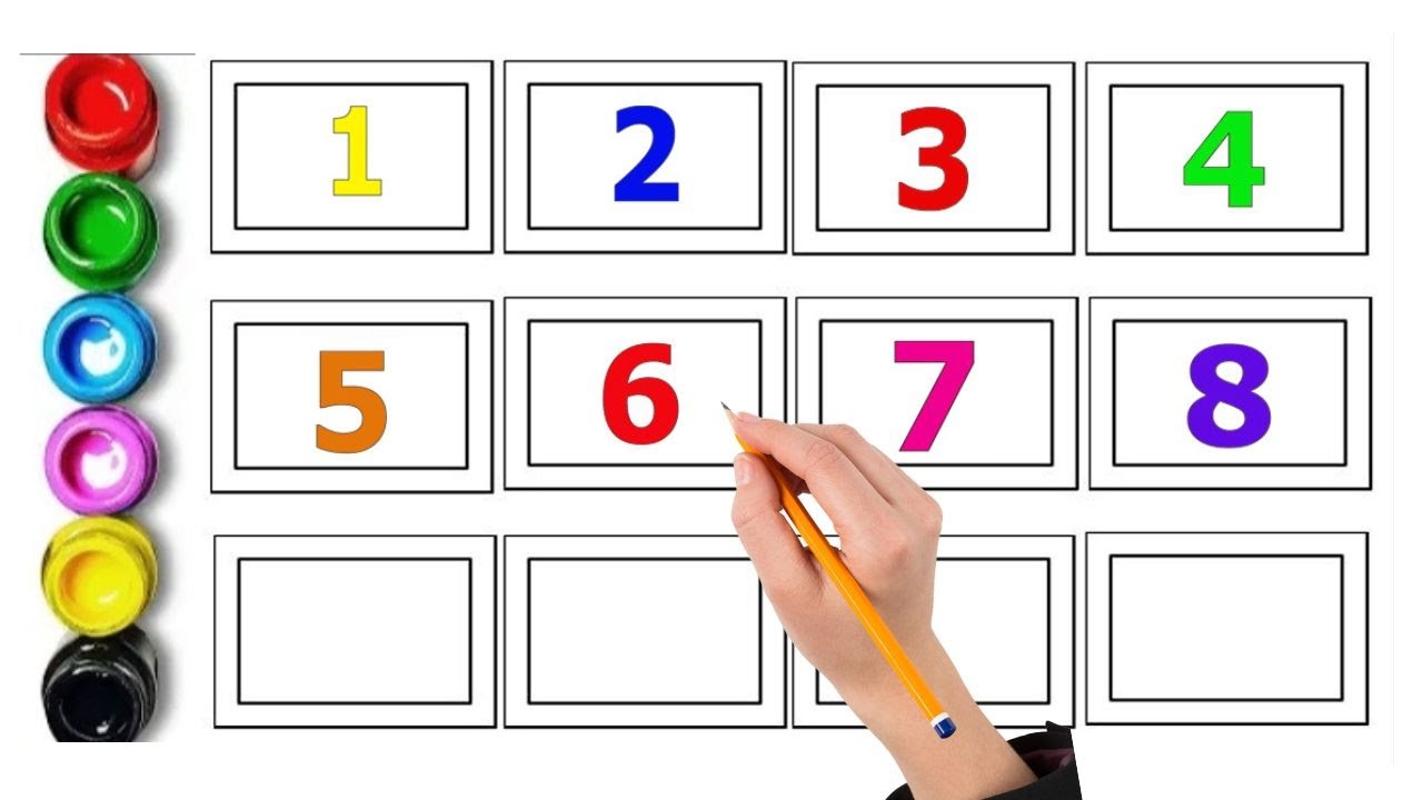 Counting , write and read numbers with Colors| 1234 learning for kids ...