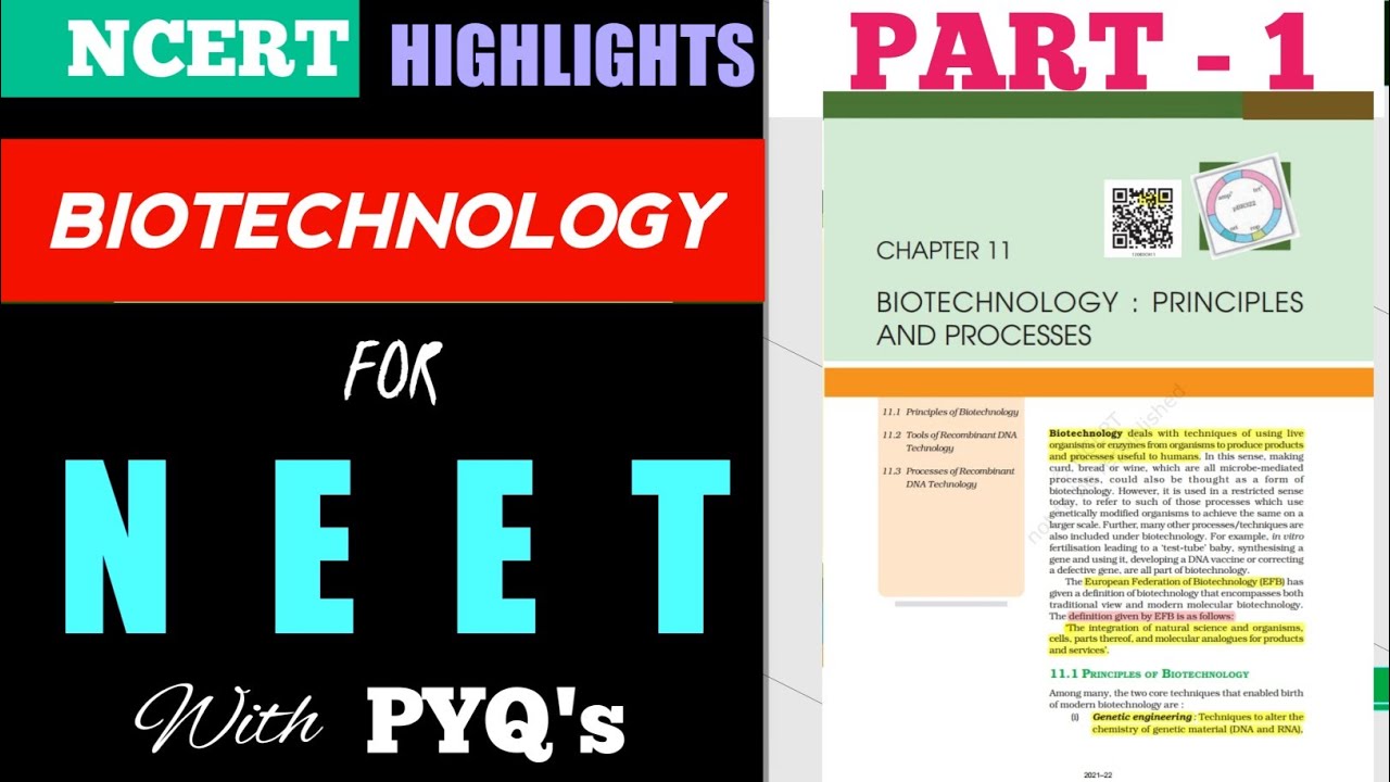 Biotechnology class 12 NCERT highlights | NEET Biology NCERT Highlights ...