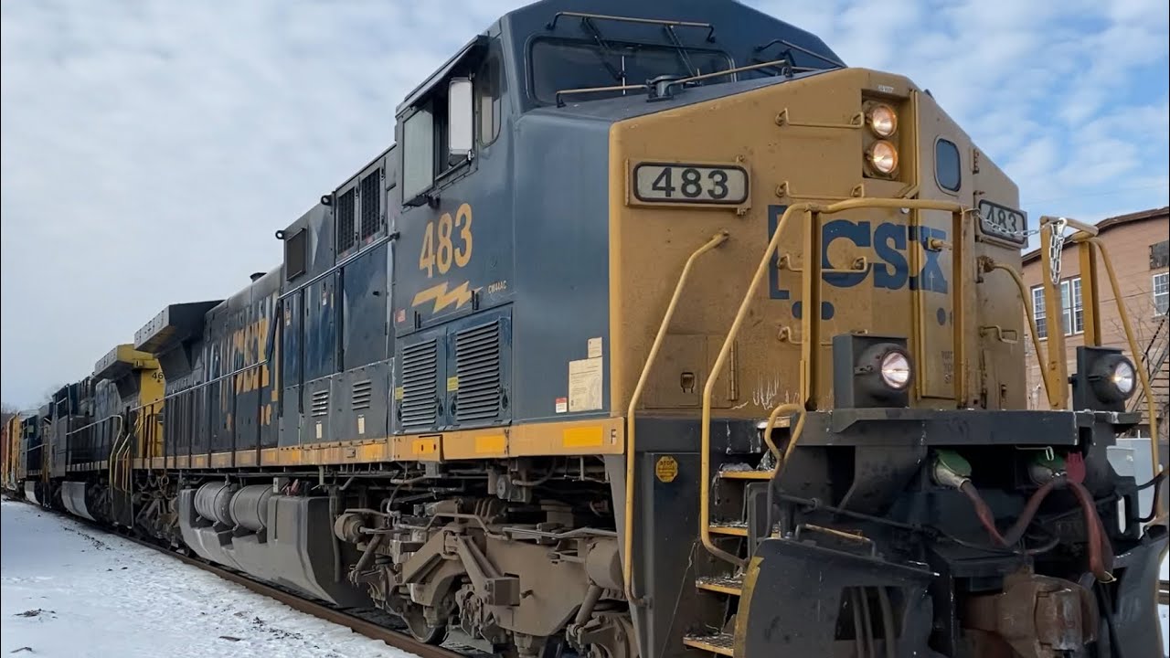 Long CSX M426 passing CP83 with small hornshow and AC44 #483 leading ...