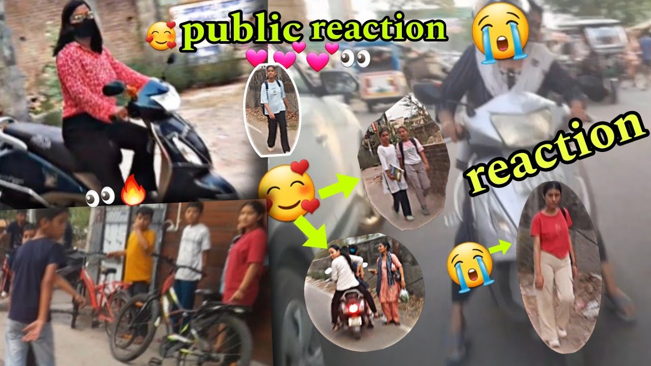 public reaction 🥰🔥👀||girls reaction 🤣 😆 #public #reaction #rider #bike ...