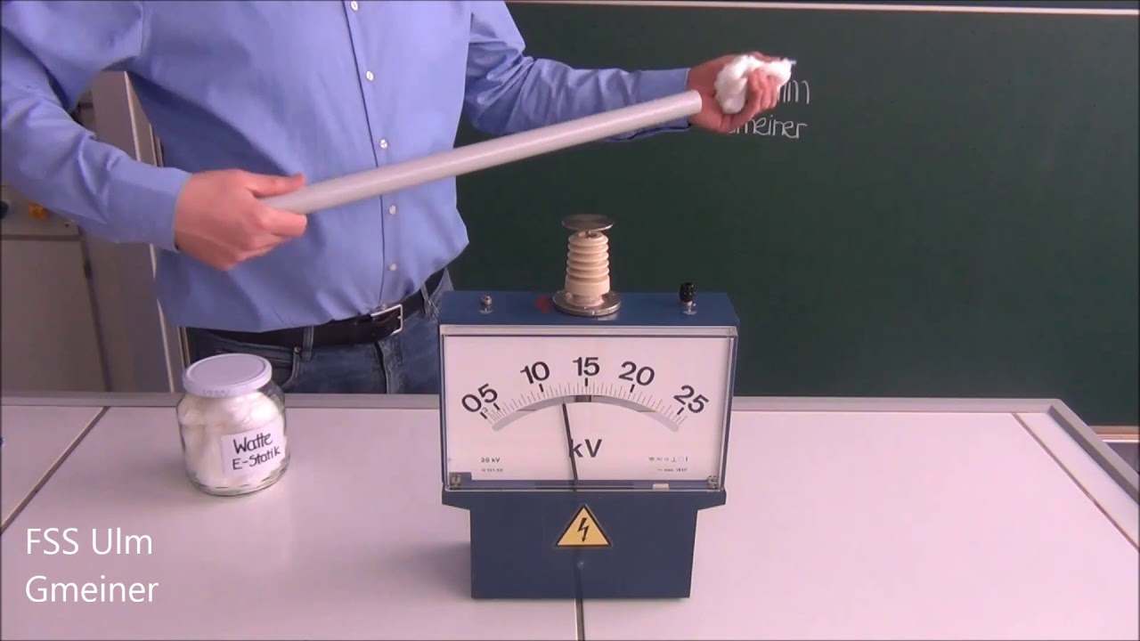 Elektrostatik 36: Elektrostatisches Voltmeter mit Reibungselektrizität ...