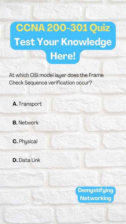 CCNA Quiz 38:OSI Layer FCS Verification #ccna #shorts #learning #free #cisco #ccnacertification ...