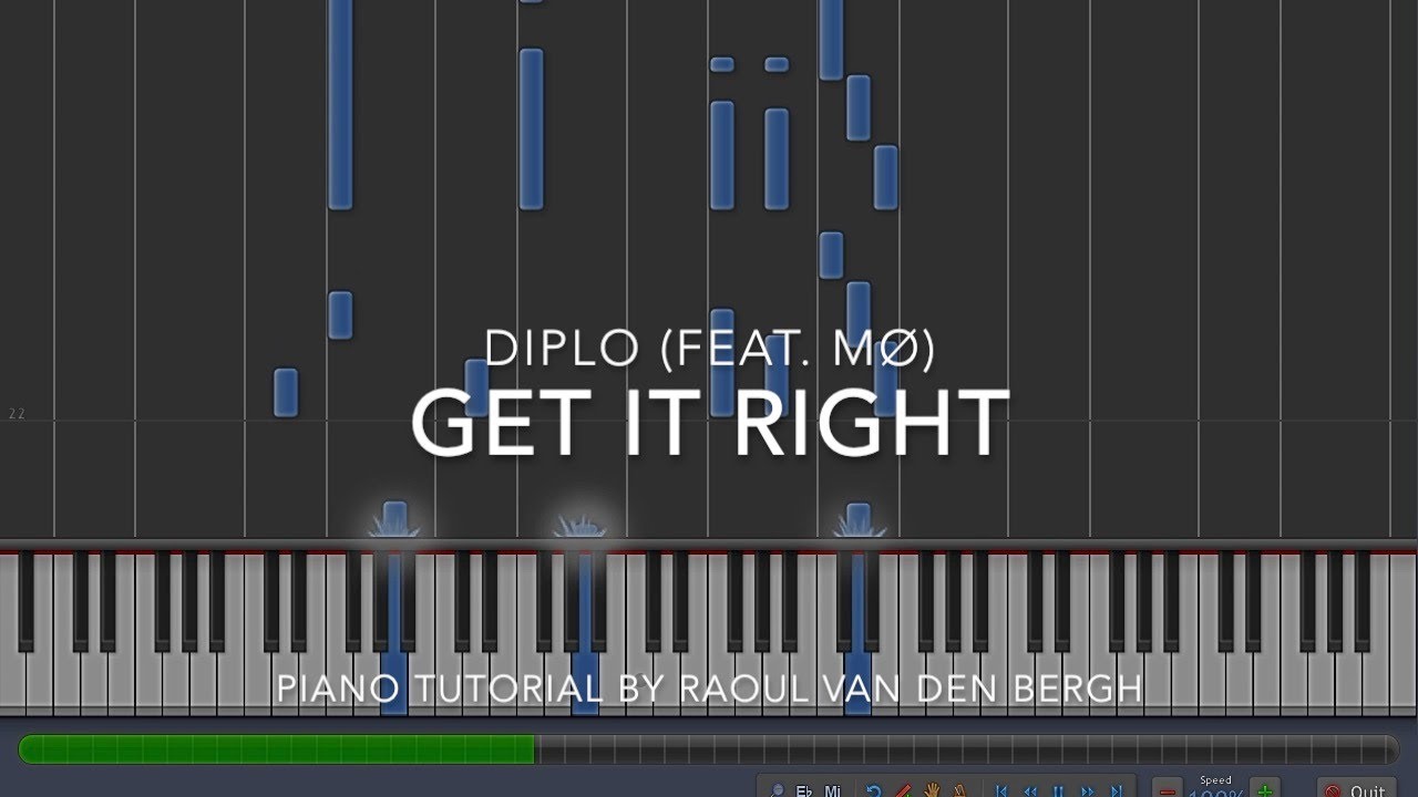 Diplo - Get It Right (feat. MØ) (Piano Tutorial + Sheets) - YouTube