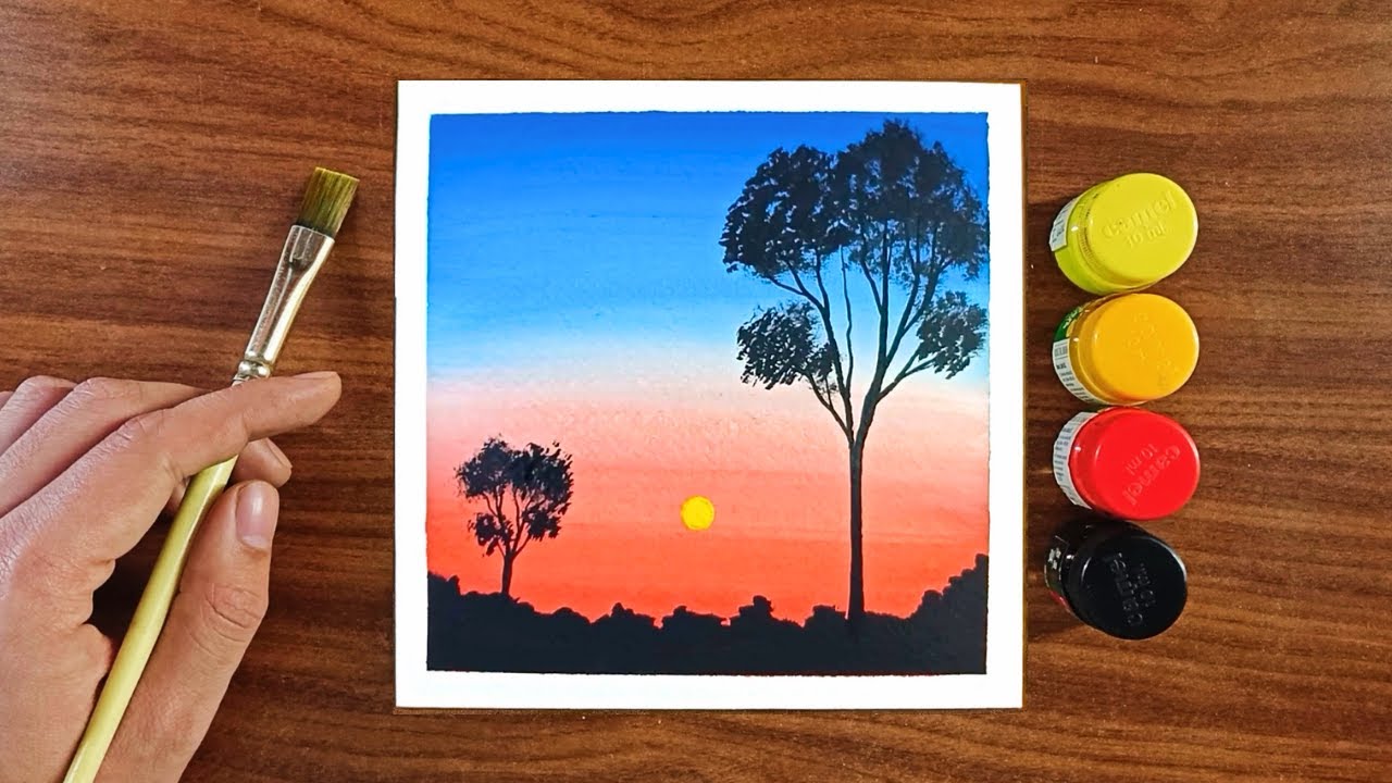 Nature drawing poster colour | Watercolour drawing | Painting - YouTube