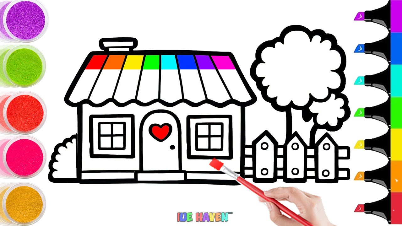 How to Draw The Happy House | Easy Step By Step Tutorial #129 - YouTube