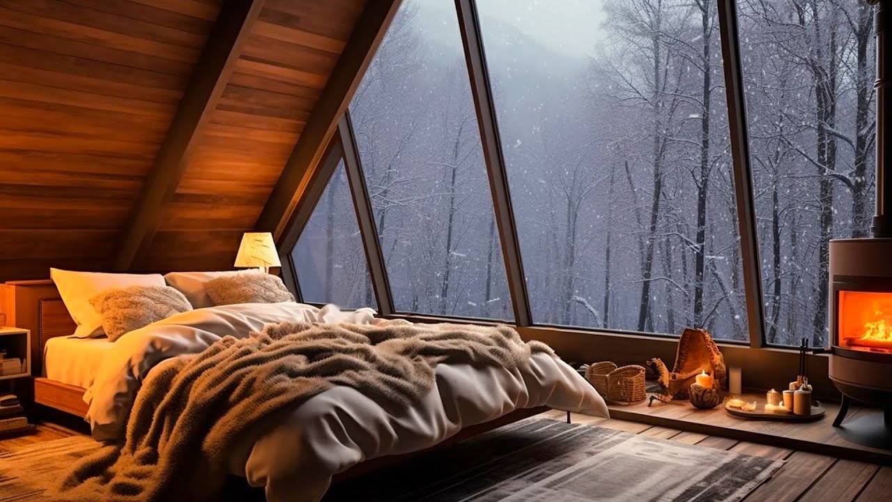 The dream Attic Bedroom Helps you Relax with the Sounds of Fire and ...