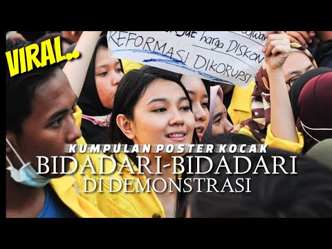 VIRAL MAHASISWA DEMO: PARA BIDADARI TURUN KE JALAN DENGAN POSTER KOCAKNYA 😉