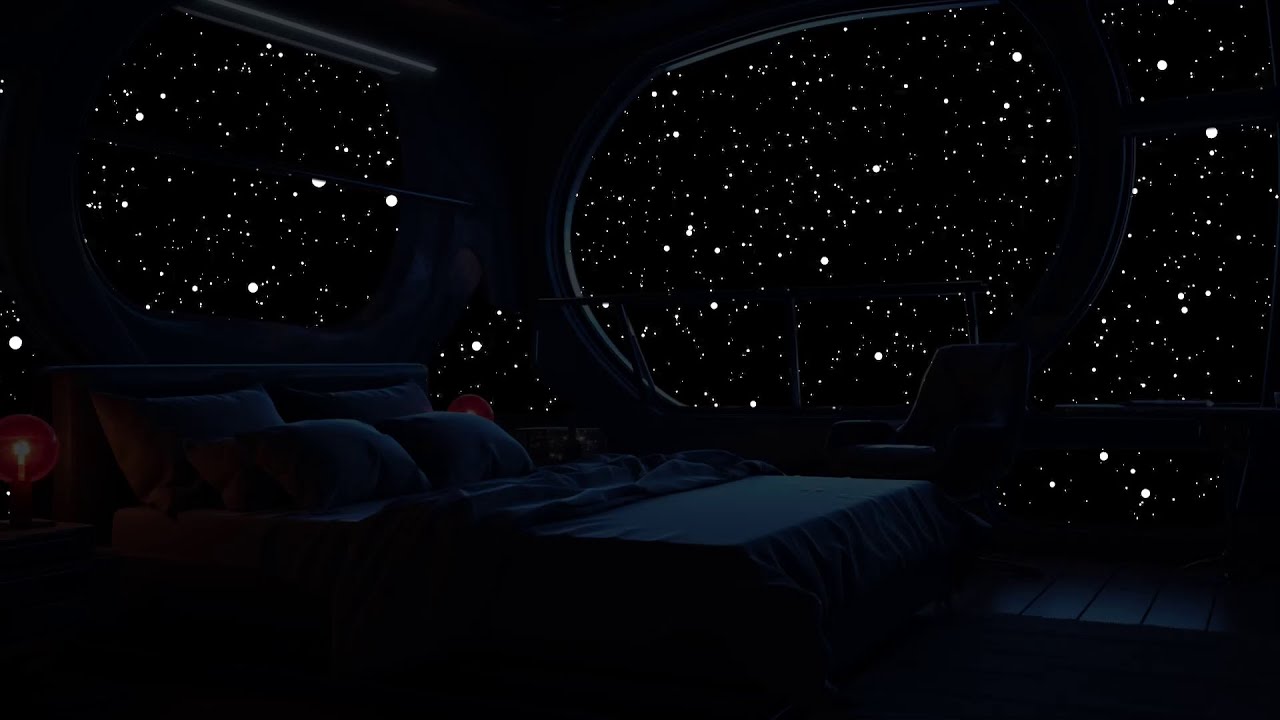 Peaceful Space Ambience in a Spaceship Bedroom for Relaxation and Deep ...