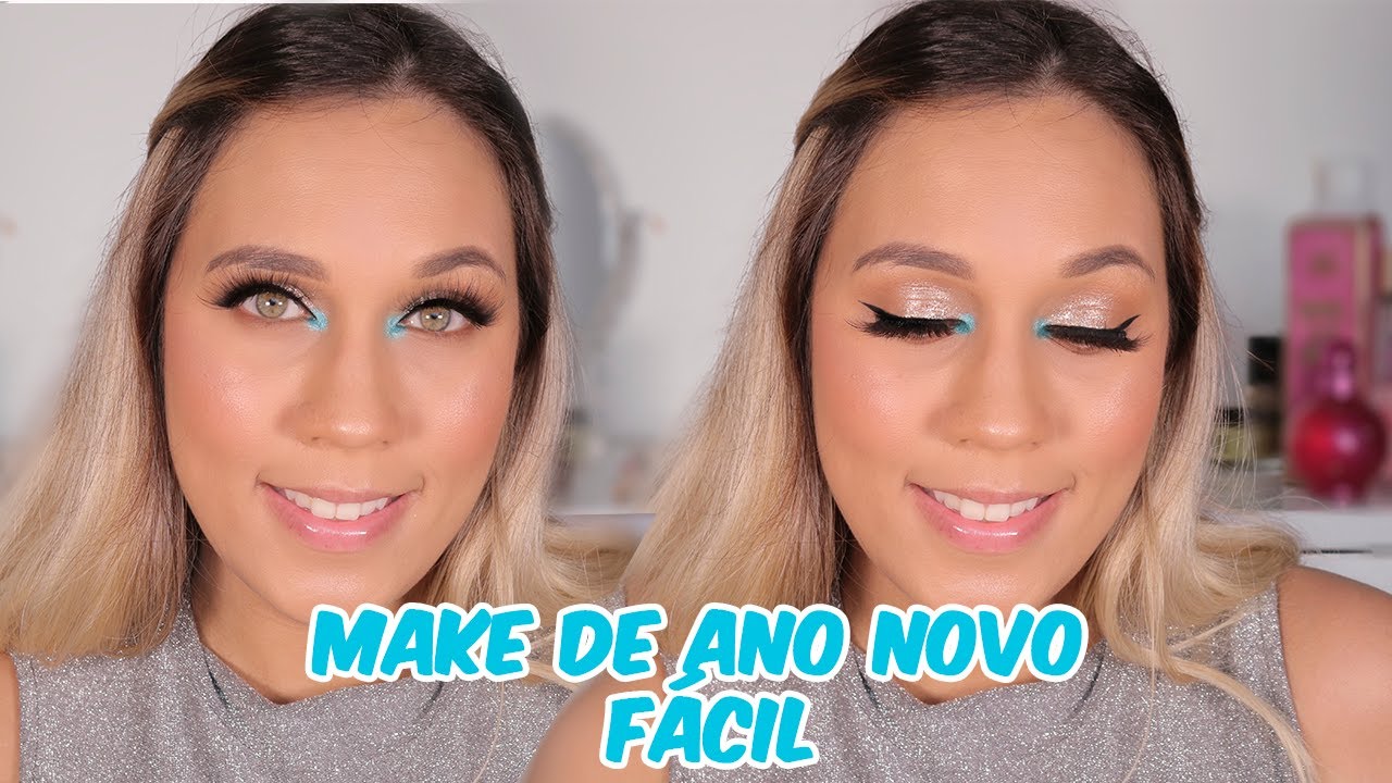 MAQUIAGEM PARA ANO NOVO SIMPLES PASSO A PASSO | Make Ano Novo 2020 ...
