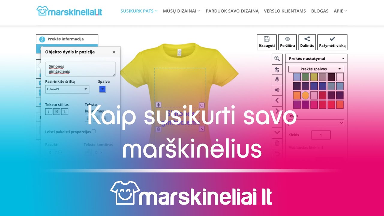 marskineliai.lt - Kaip susikurti savo marškinėlius | Vaizdo instrukcija ...