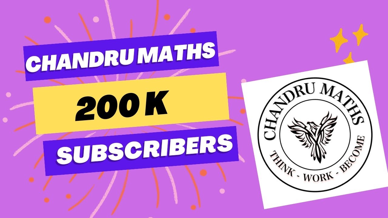 CHANDRU MATHS - 200K🔥 Subscribers Celebration - Part 02 | Thanks for ...
