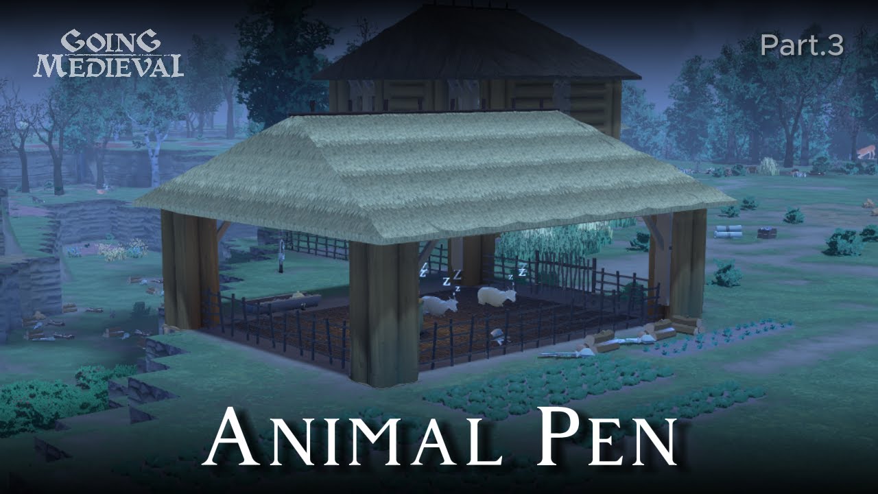 Going Medieval - Animal Pen (part3) #medieval #building - YouTube