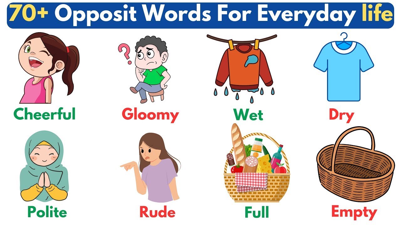 70+ Opposite Words For Everyday Life | Antonyms In English | Vocabulary ...