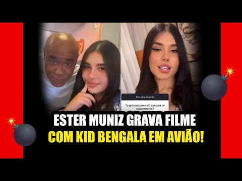 KID BENGALA grava filme com influencer Ester muniz em avião