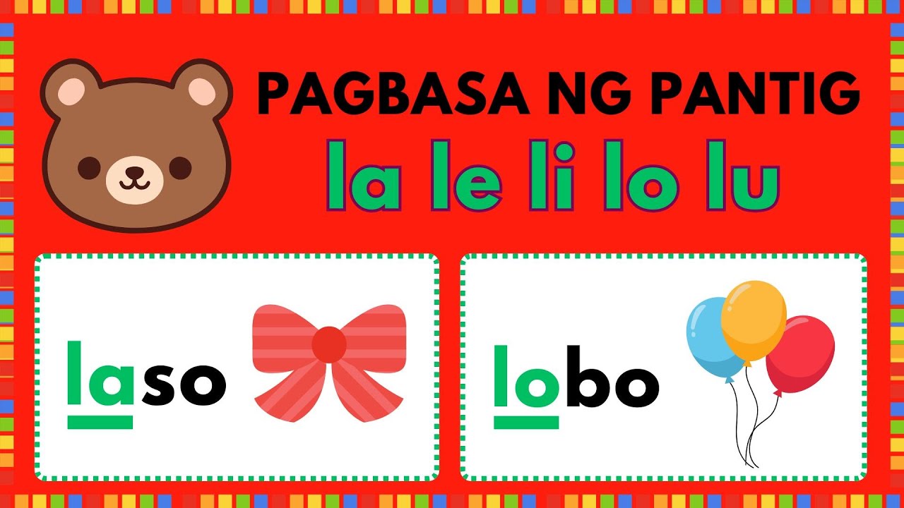 LA LE LI LO LU - PAGBASA NG PANTIG - YouTube