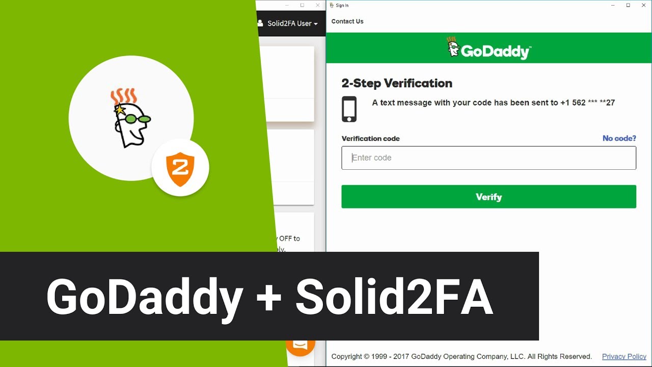 GoDaddy + Solid2FA — Secure 2-Step Login for your GoDaddy Account - YouTube