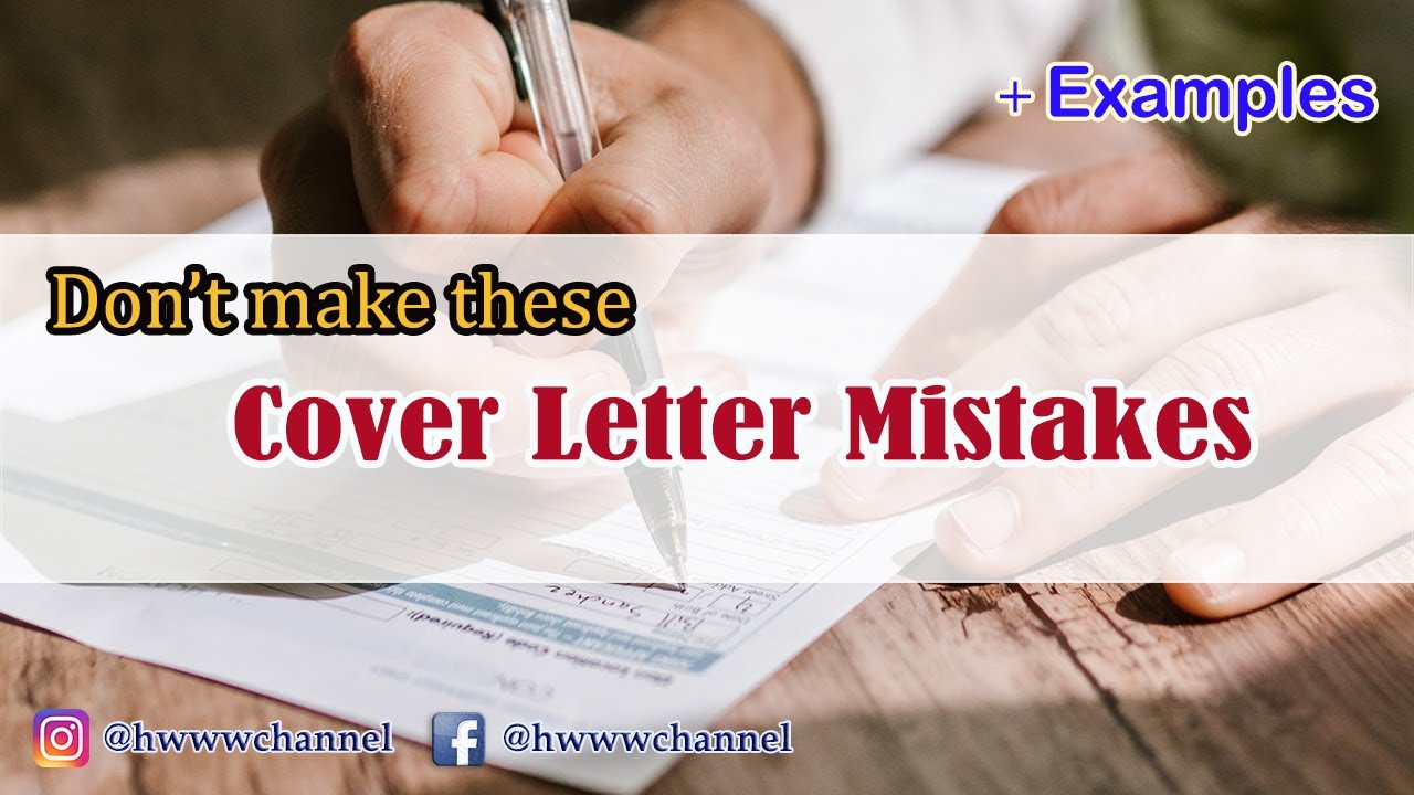 Don't Make These 6 Cover Letter Mistakes - YouTube