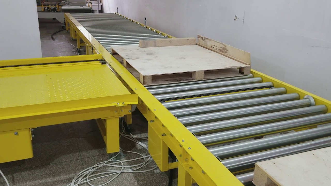 chain transfer system for pallet - YouTube