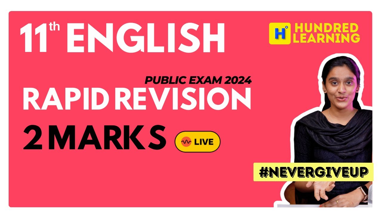 11th English Important 2 Marks Rapid Revision Important Questions ...