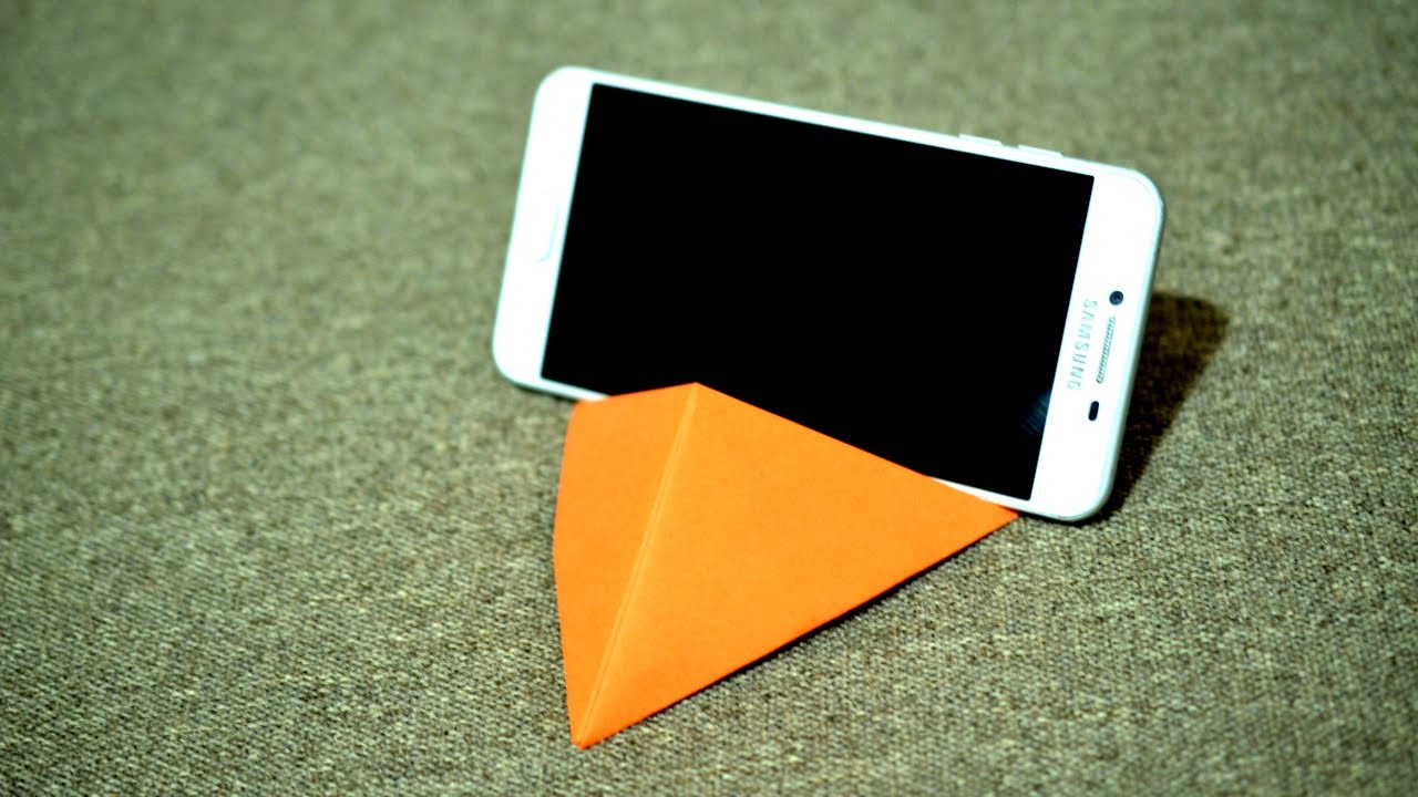 How to make a Paper Phone Stand| Origami Phone Stand | Easy craft - YouTube