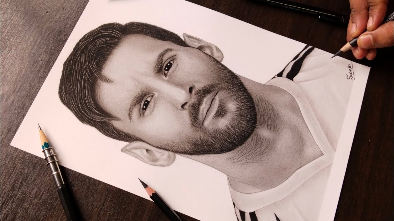 How To Draw Lionel Messi | Realistic Messi Drawing 😍 - YouTube