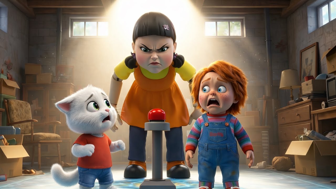 Kitten and Chucky Meets The Scary Doll at Doll House - YouTube