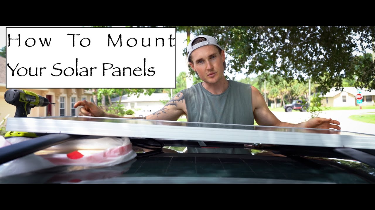 How to mount a solar panel onto roof racks - YouTube