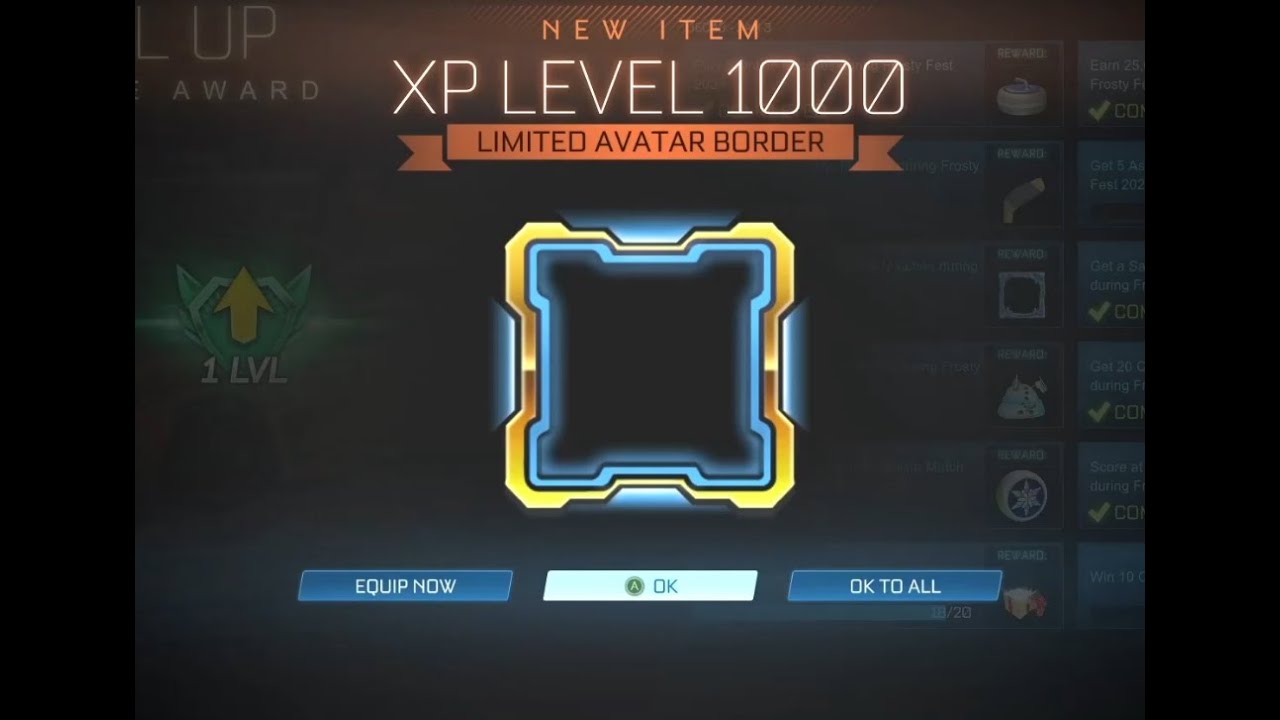 XP Level 1000 in Rocket League! Plus drop openings and Peak! - YouTube