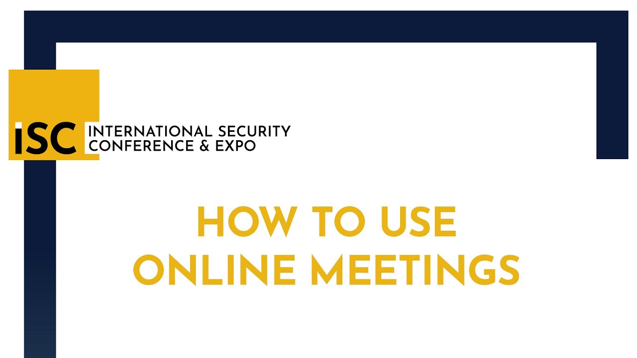 ISC Virtual Event Platform: How to Use Online Meetings - YouTube