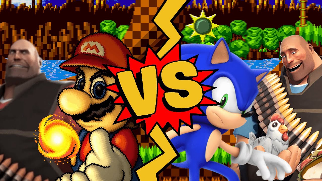 M.U.G.E.N Battles | Red Heavy/Mario vs Blue Heavy/Sonic - YouTube