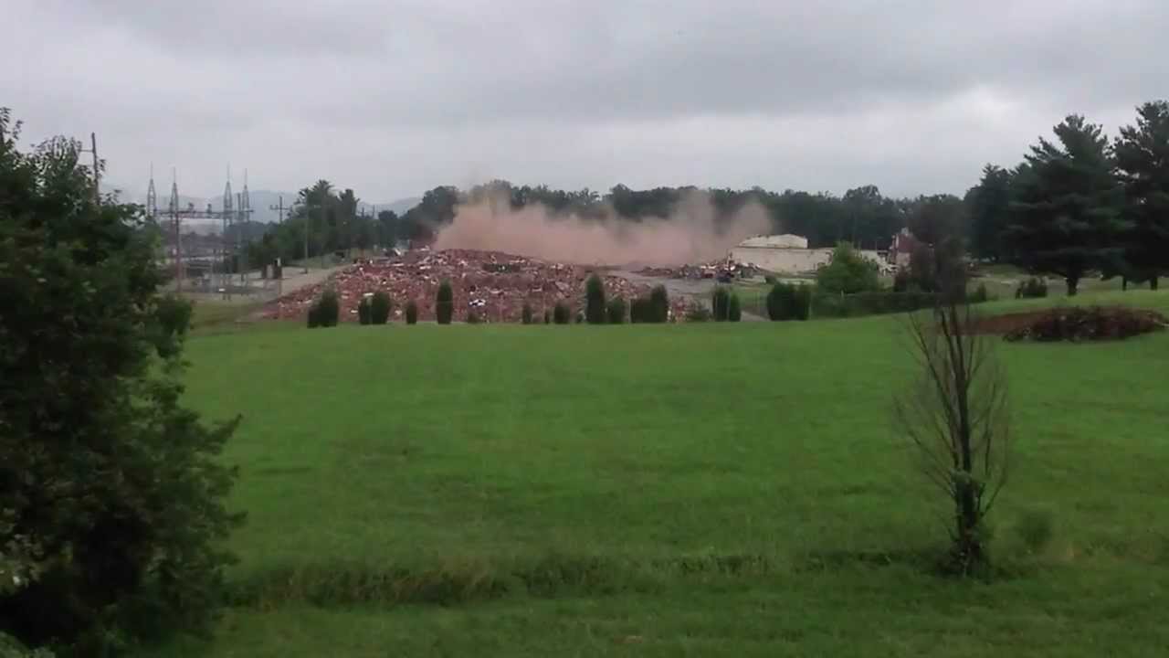 Borden Mill Smoke Stack Demolition - YouTube