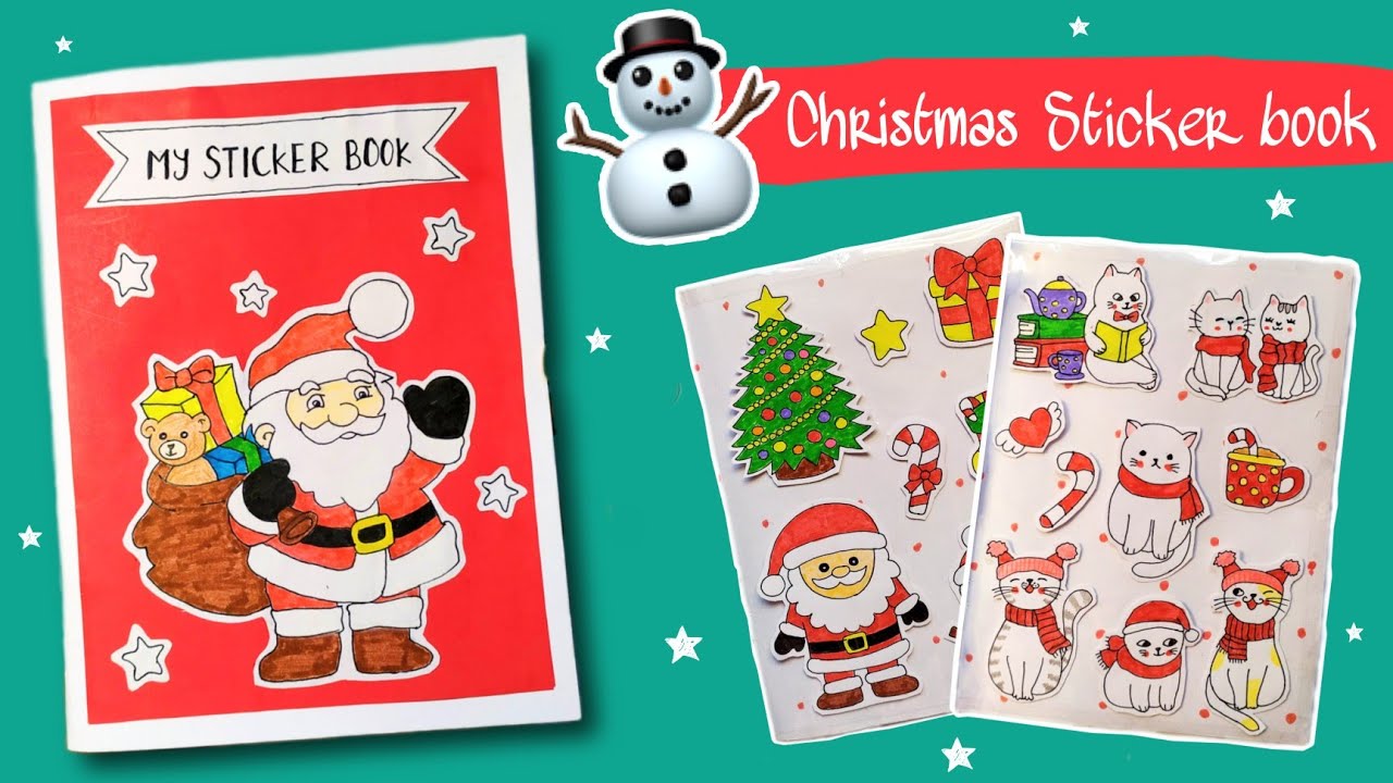 How to Make a Christmas Handmade Sticker Book | DIY Festive Craft - YouTube