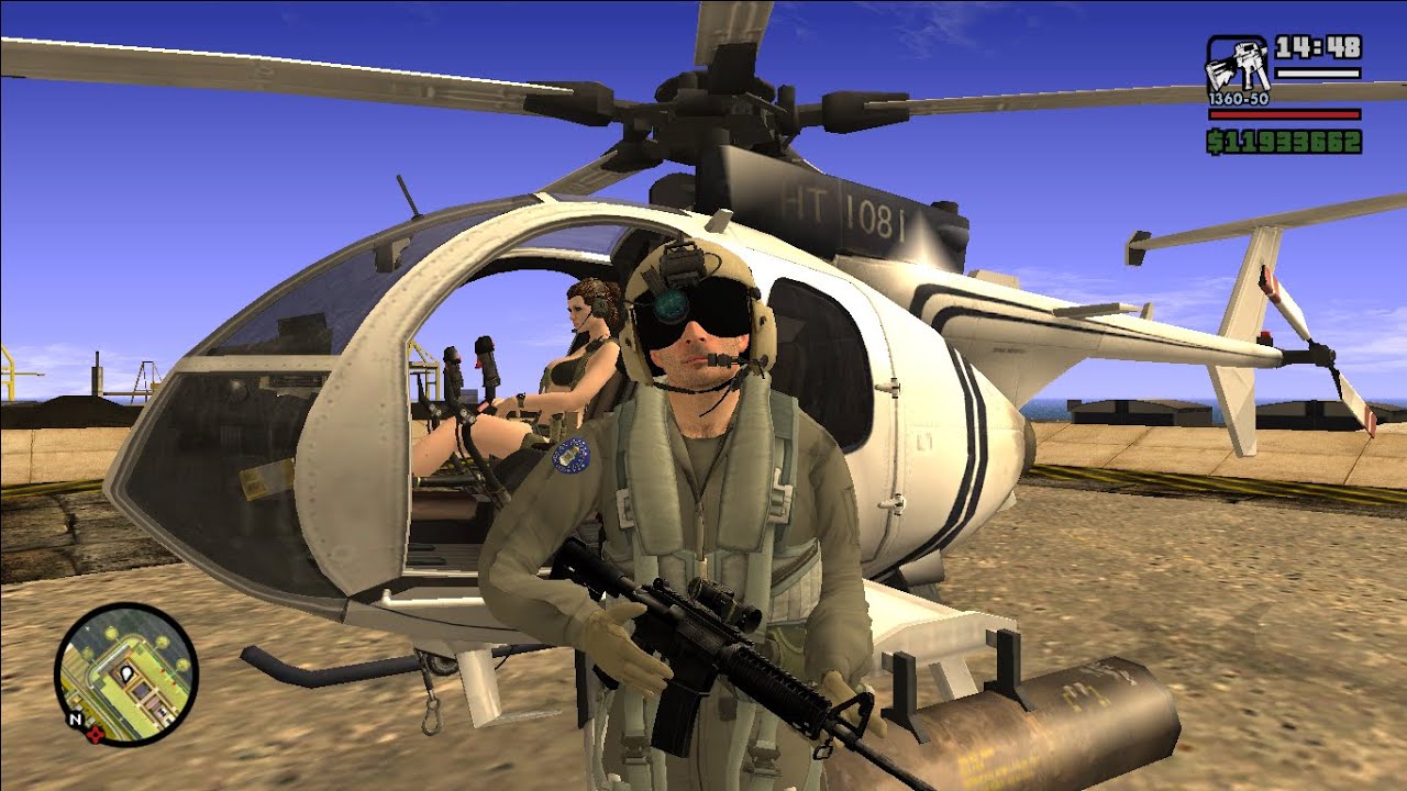 GTA SA. McDonnell Douglas MD 500 Defender (MOD) - YouTube