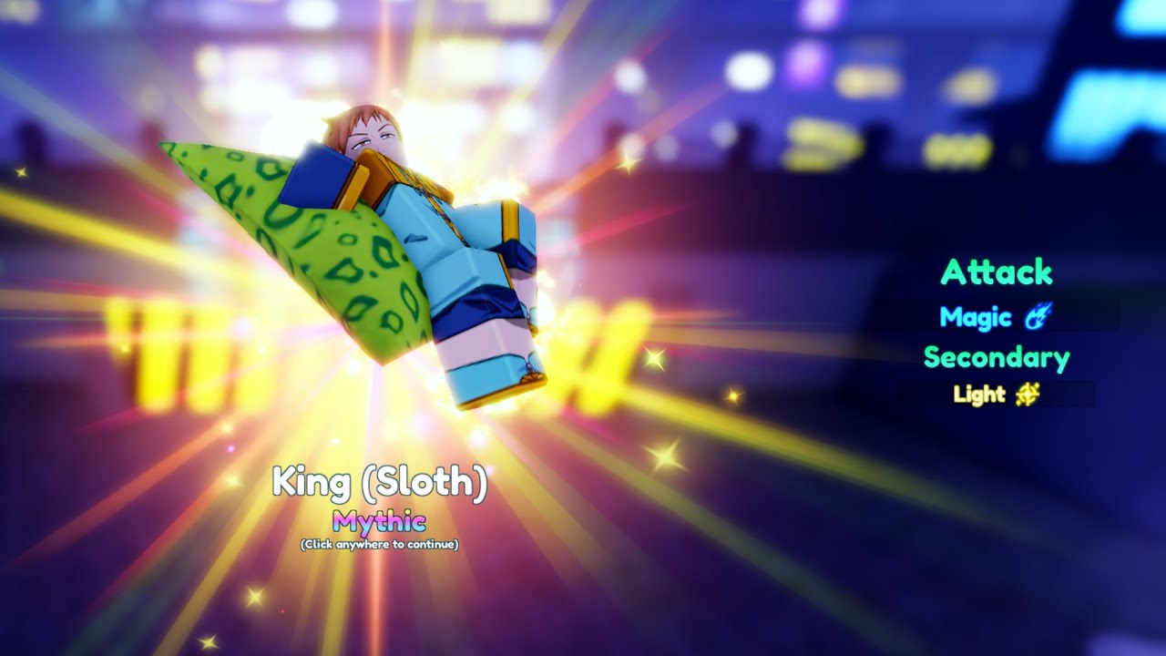 ANIME ADVENTURES KING (SLOTH) SHOWCASE - YouTube