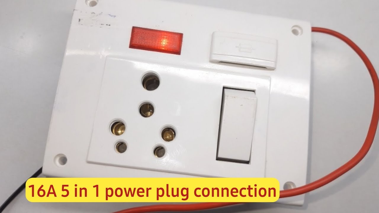 16A 5 in 1 power plug connection| power plug wiring connection - YouTube