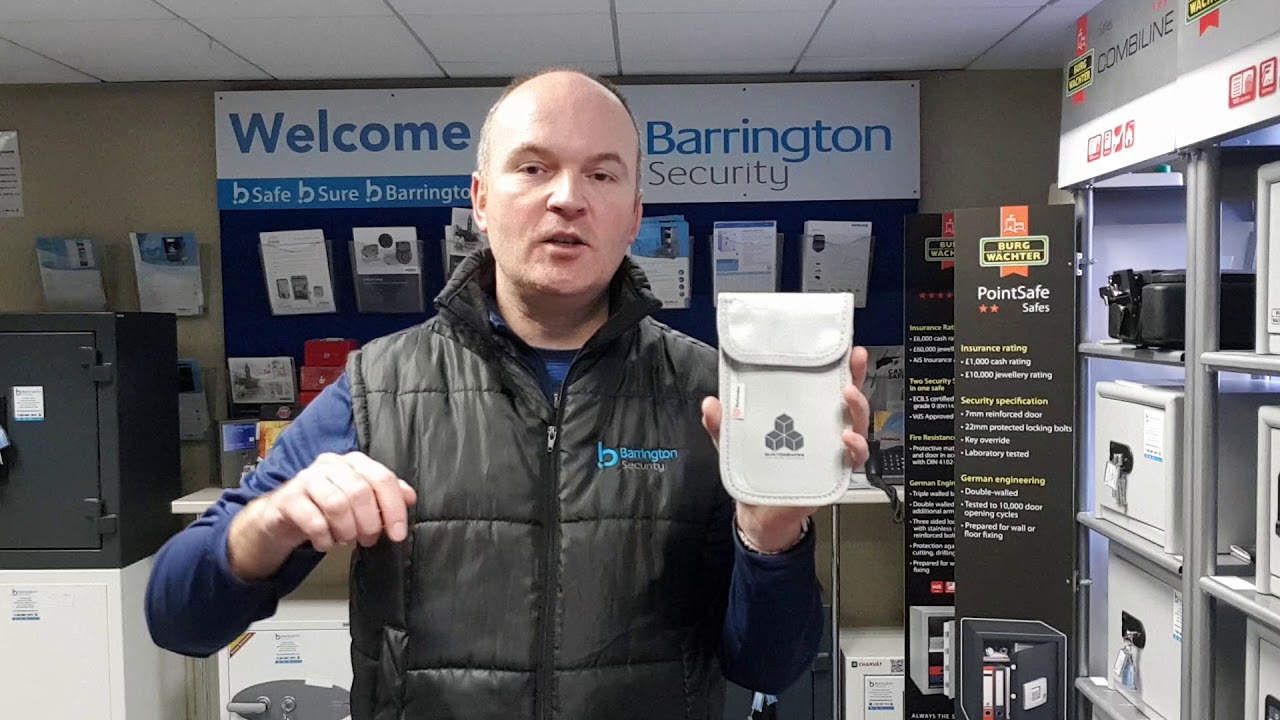 Barrington Security sell Burton Signal blocker pouches - YouTube