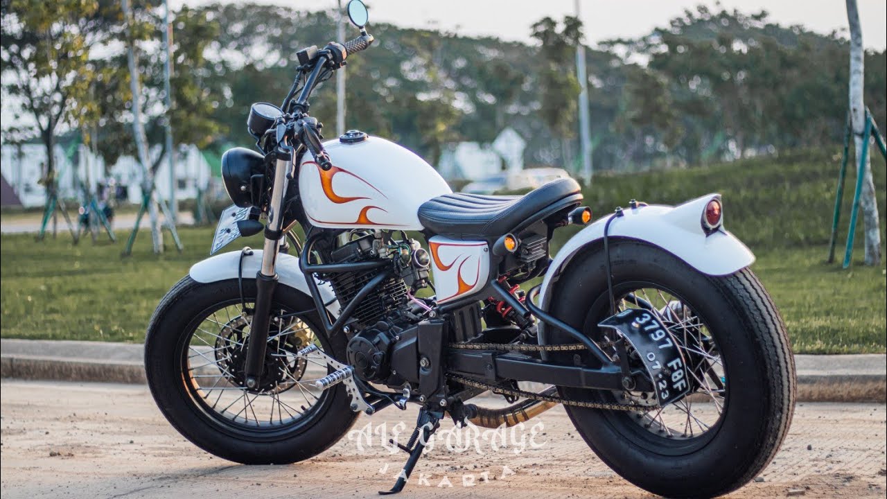 MOTOR CUSTOM BOBBER STYLE || BASIC YAMAHA BYSON 2013 - YouTube