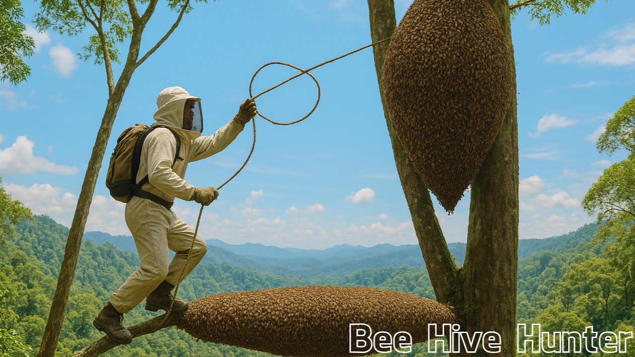 Method of Climbing From Small Tree to Big Tree | Bee Hive Hunter - YouTube