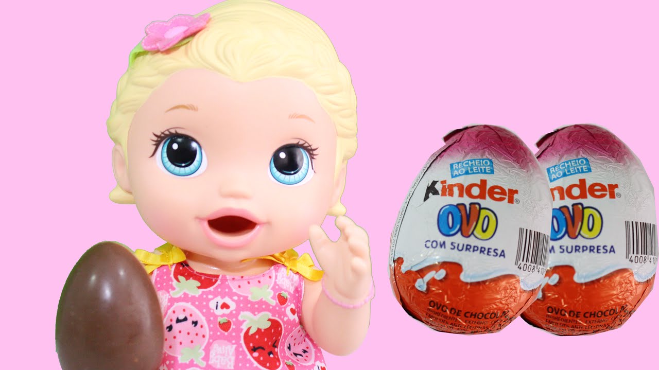 Baby Alive Minha Boneca Abrindo Surpresas Kinder Surprise Eggs Barbie ...