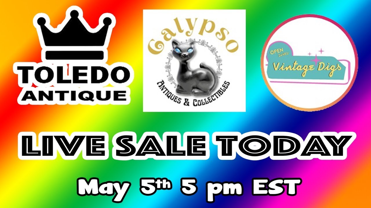 LIVE SALE TONIGHT with Calypso Antiques and Vintage Digs - YouTube