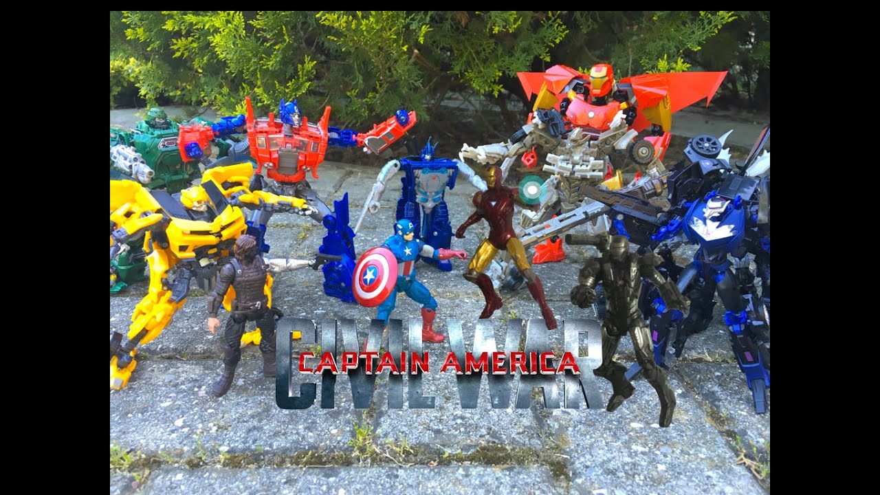 Transformers VS Captain America: Civil War | Stop Motion Parody | - YouTube