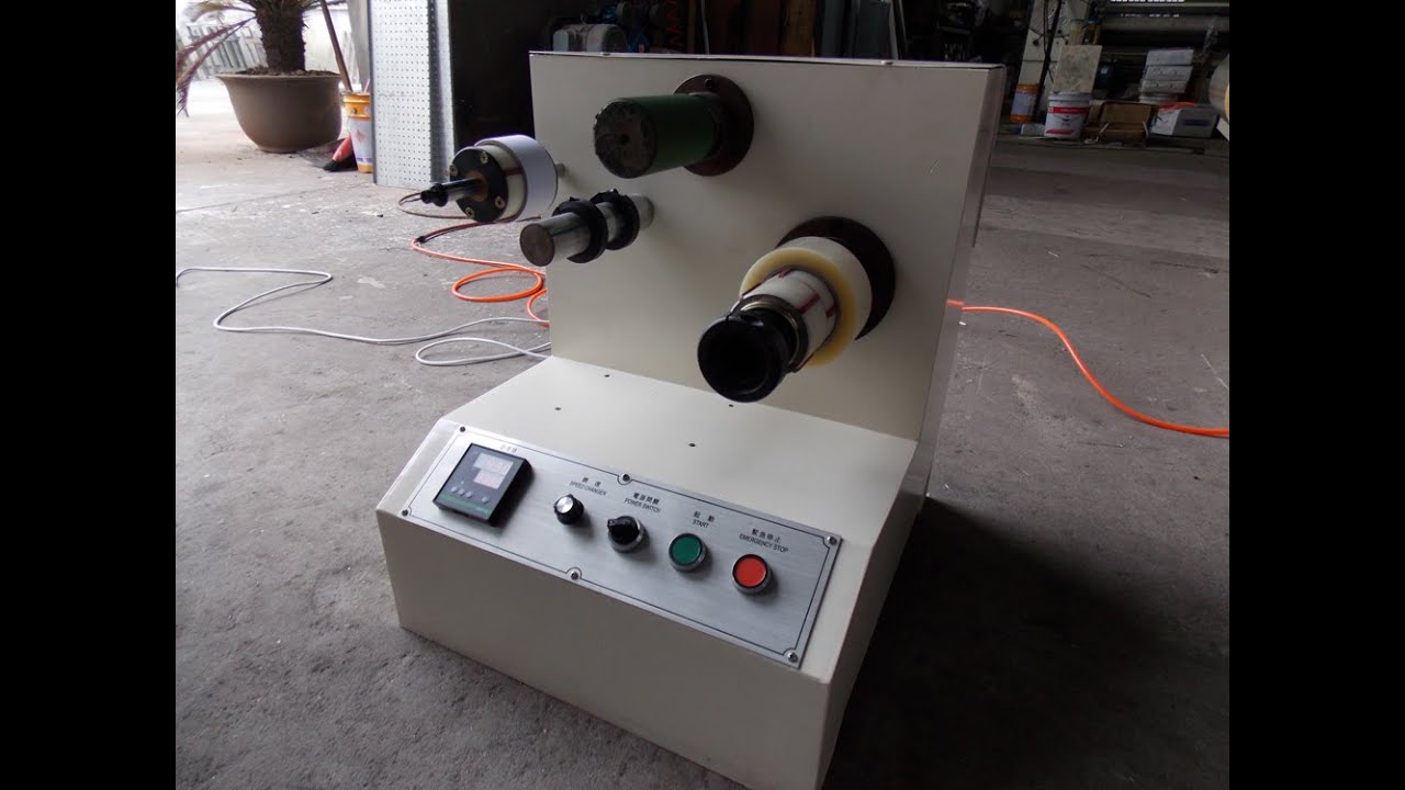 XMY203 Mini Rewinder Machine(Small bopp tape rewinding machine) - YouTube